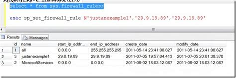 adding deleting updating the sql azure firewall rules via ssms