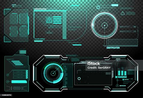 hud ui gui 미래 사용자 인터페이스 화면 요소 세트 비디오 게임을위한 하이테크 화면 공상 과학 컨셉 디자인 정사각형
