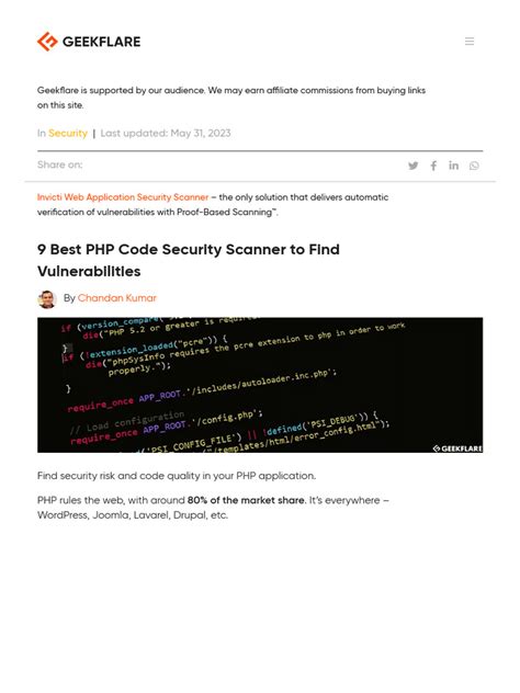 9 best php code security scanner to find vulnerabilities pdf php