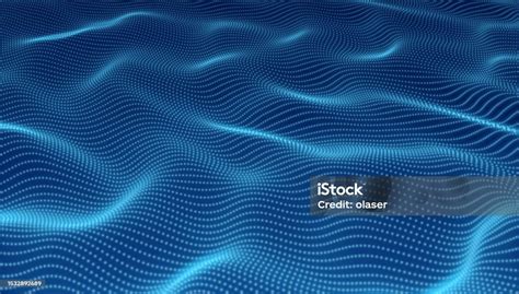 Topographic Landscape Formed By Glowing Dots In 3d Diminishing