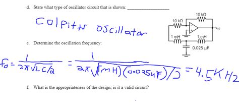 Solved D State What Type Of Oscillator Circuit That Is Chegg Com