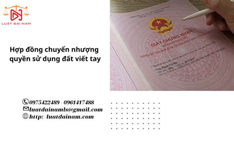 Hợp đồng chuyển nhượng quyền sử dụng đất viết tay