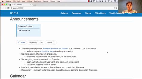61a Fall 2016 Lecture 36 Video 1 Youtube