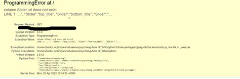 Postgresql Even After Running Migrations Django Programming Error