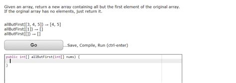 Solved Given An Array Return A New Array Containing All But