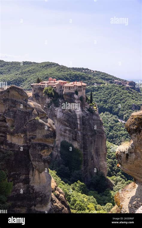 Eastern Orthodox Holy Monastery Of Varlaam Is Sheltered On A Sheer