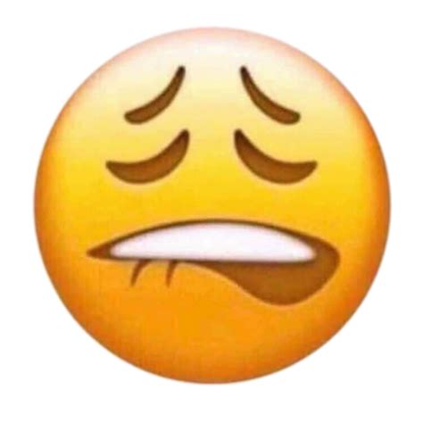 Lip Bite Emoji Sad Face Emotional Expression Free Hd Png Png All