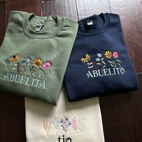 Embroidered Sweatshirt Etsy