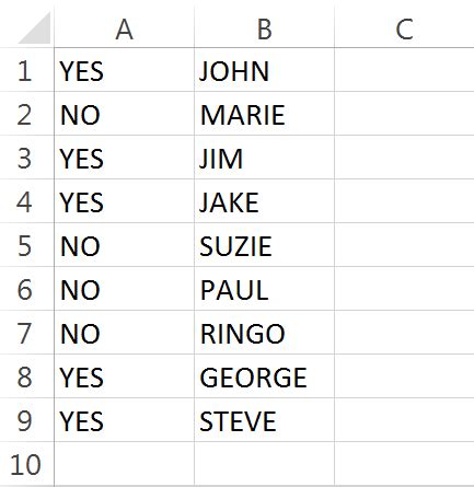 Countifs In Excel With List Of Names As Criteria Stack Overflow