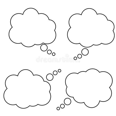 Group Of Speech Bubbles With Outline Stroke Stock Vector Illustration Of Brainstorming