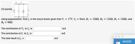 Solved Wr Wr Points Using Superposition Find Io In The Chegg