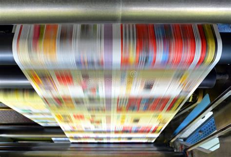 Roll Offset Print Machine In A Large Print Shop For Production O Stock Image Image Of