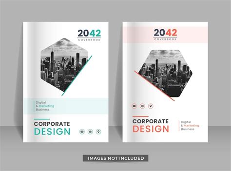 도시 배경 기업 비즈니스 책 표지 디자인 서식 파일 프리미엄 벡터