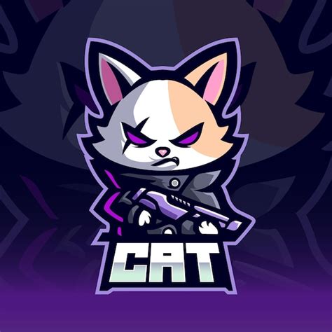 Premium Vector A Cat With A Gun On It That Says Cat