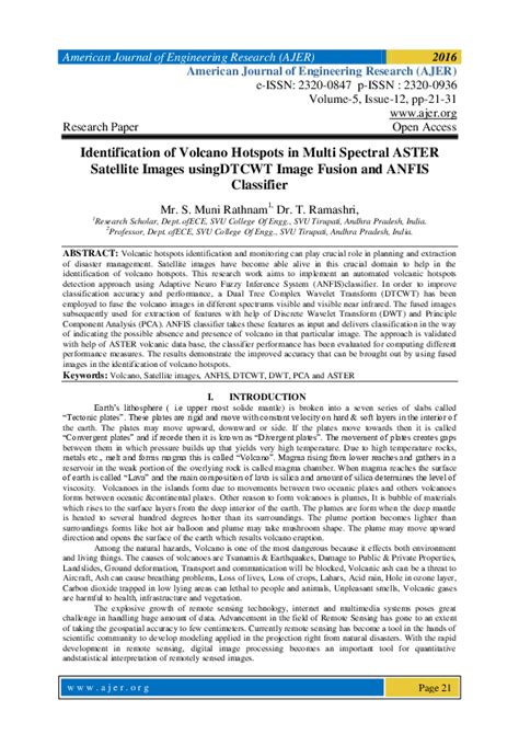 Pdf Identification Of Volcano Hotspots In Multi Spectral Aster Satellite Images Usingdtcwt
