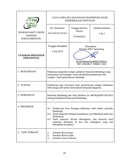 22 Tata Cara Pelaksanaan Ekspertise Hasil Pemeriksaan Rontgen Pdf