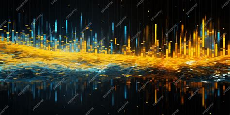 Premium Photo Blue And Yellow Digital Binary Data On Computer Screen