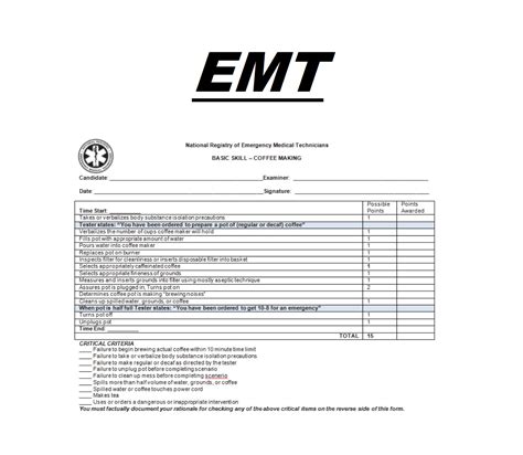 Psychomotor Testing Emt Emt Basic Medic Minute