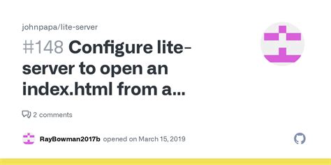 Configure Lite Server To Open An Indexhtml From A Subfolder · Issue
