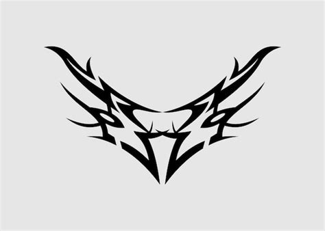 Premium Vector Vector Tribal Tattoo Motif Black Sharp Horn Dragon Head
