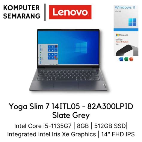 Jual Lenovo Yoga Slim Itl Lpid I G Gb Gb Integrated Intel Iris Xe Graphics