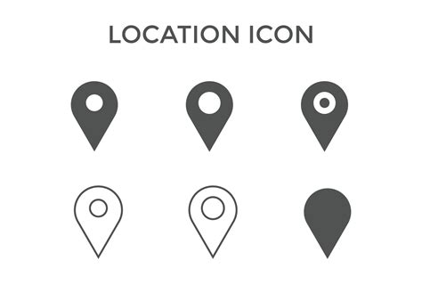 Set Of Location Icon Vector Illustration Location Pin Icon Used For