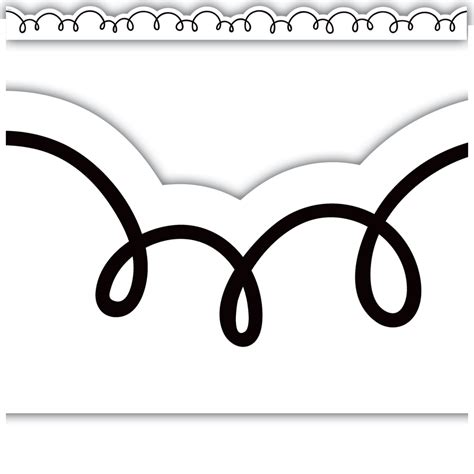 White With Black Squiggles Die Cut Border Trim Tcr6809 Teacher