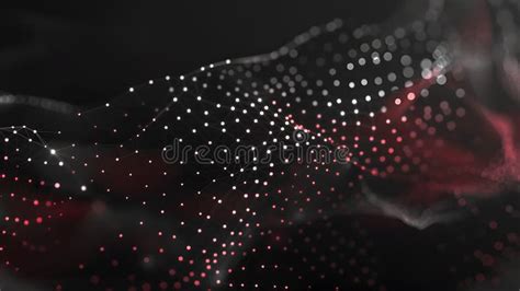 abstract image of glowing data points and lines forming a wavy grid on