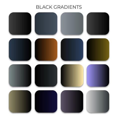 Premium Vector Set Of Black Gradient Color Palette