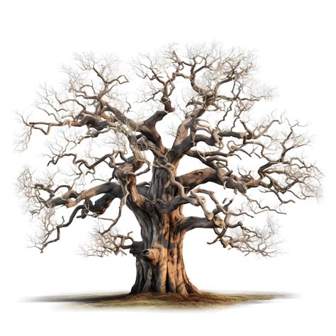 Premium Photo A Large Tree With No Leaves And A White Background