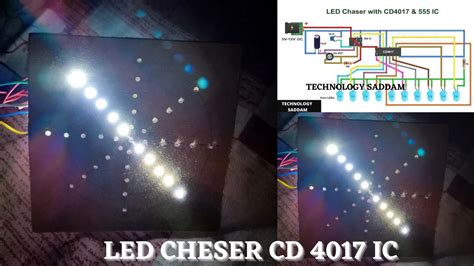 led chaser light circuit amazing 4017 ic led chaser youtube
