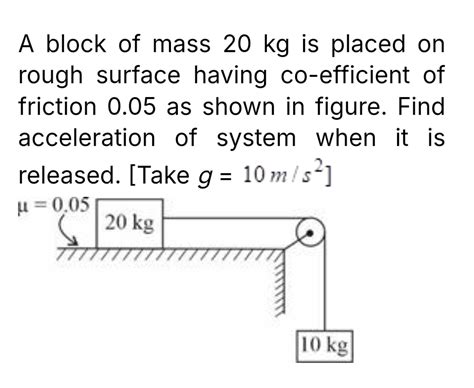 A Block Of Mass 20 Kg Is Placed On Rough Surface Having Co Efficient Of F