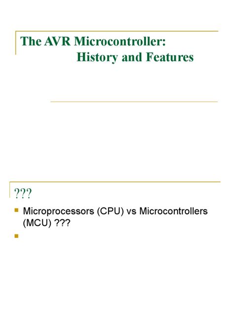 Microcontroller History And Features Pdf Microcontroller Microprocessor