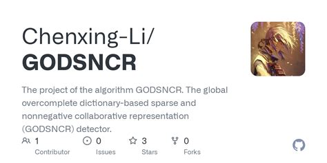 Github Chenxing Li Godsncr The Project Of The Algorithm Godsncr The Global Overcomplete