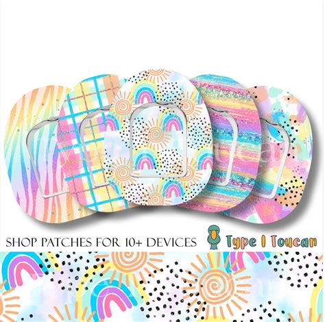 90s Rainbow Dexcom G6 Overpatch Multipack Of 5 Dexcom One Overpatches