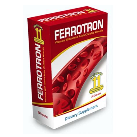 Ferrotron Iron Zinc Copper Molybdenum Vitamins B1 B2 B6 B12