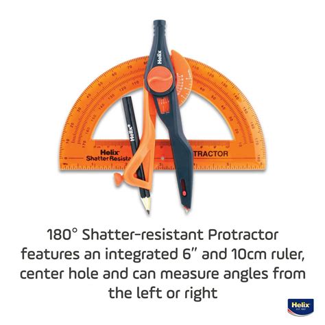 Plastic Locking Compass And Protractor 2 Piece Set 100 Each Geyer Instructional Products