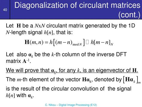 Ppt Filtering In The Frequency Domain Circulant Matrices And Convolution Powerpoint