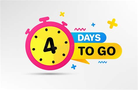 Four Days Left Icon 4 Days To Go Vector Stock Vector Illustration Of Timer Sale 176607220