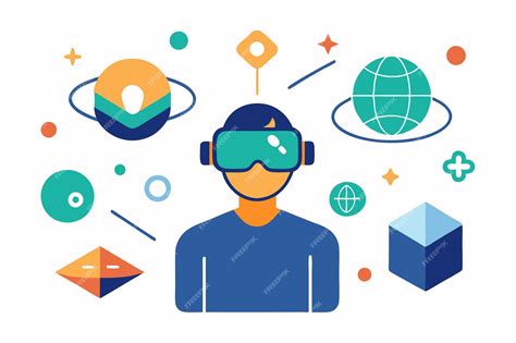 Vr Experience Icons Immersive Scenes And User Interface Designs