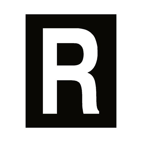 White Letter R Sticker Safety Uk