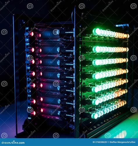 Blinking Led Lights In Server Rack Stock Illustration Illustration Of Business Technology