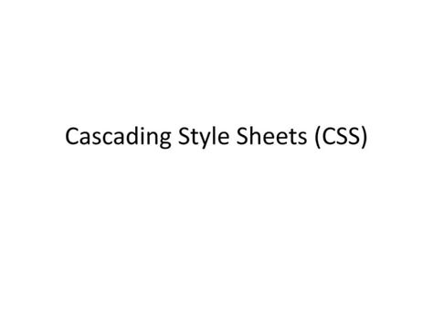 cascading style sheets css pdf