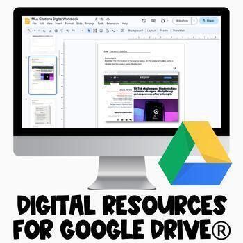 MLA Format Reading Writing MLA Citations Worksheets Activities Examples