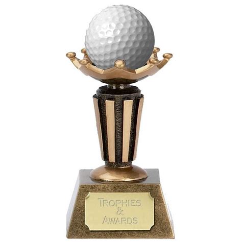 Elegant Golf Ball Holder Trophy Bronze And Gold Golfing Award