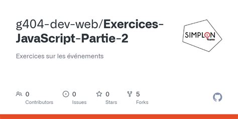 Github G404 Dev Webexercices Javascript Partie 2 Exercices Sur Les événements