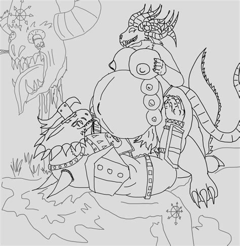 Rule 34 Anthro Bone Breasts Demon Duo Female Hi Res Horn Lizardman