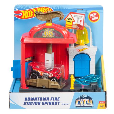 Buy Hot Wheels City Downtown Fire Station Spinout Play Set Online At