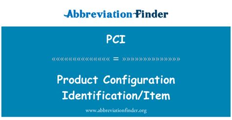 Pci Significa Configuración De Producto Identificaciónartículo