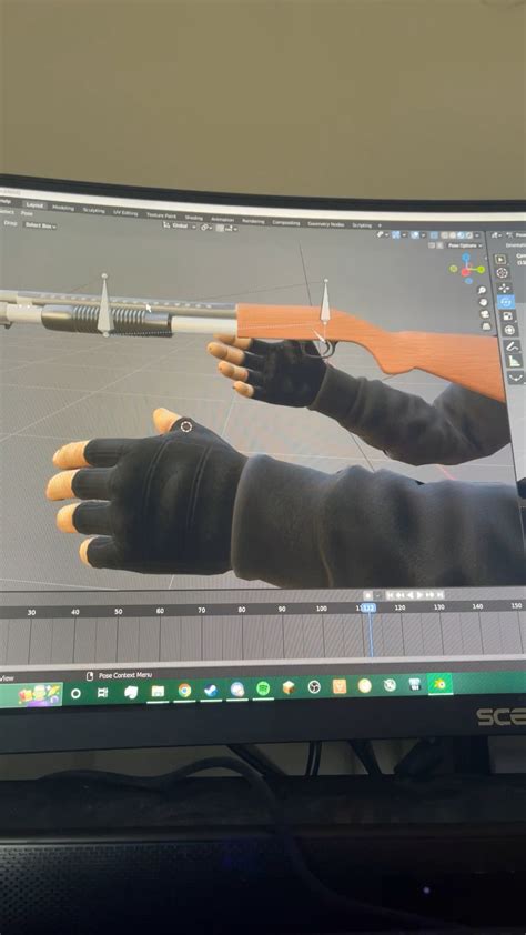 When I Go Into Pose Mode The Other Bones On The Weapon That I Rigged Dont Fallow The Main Body